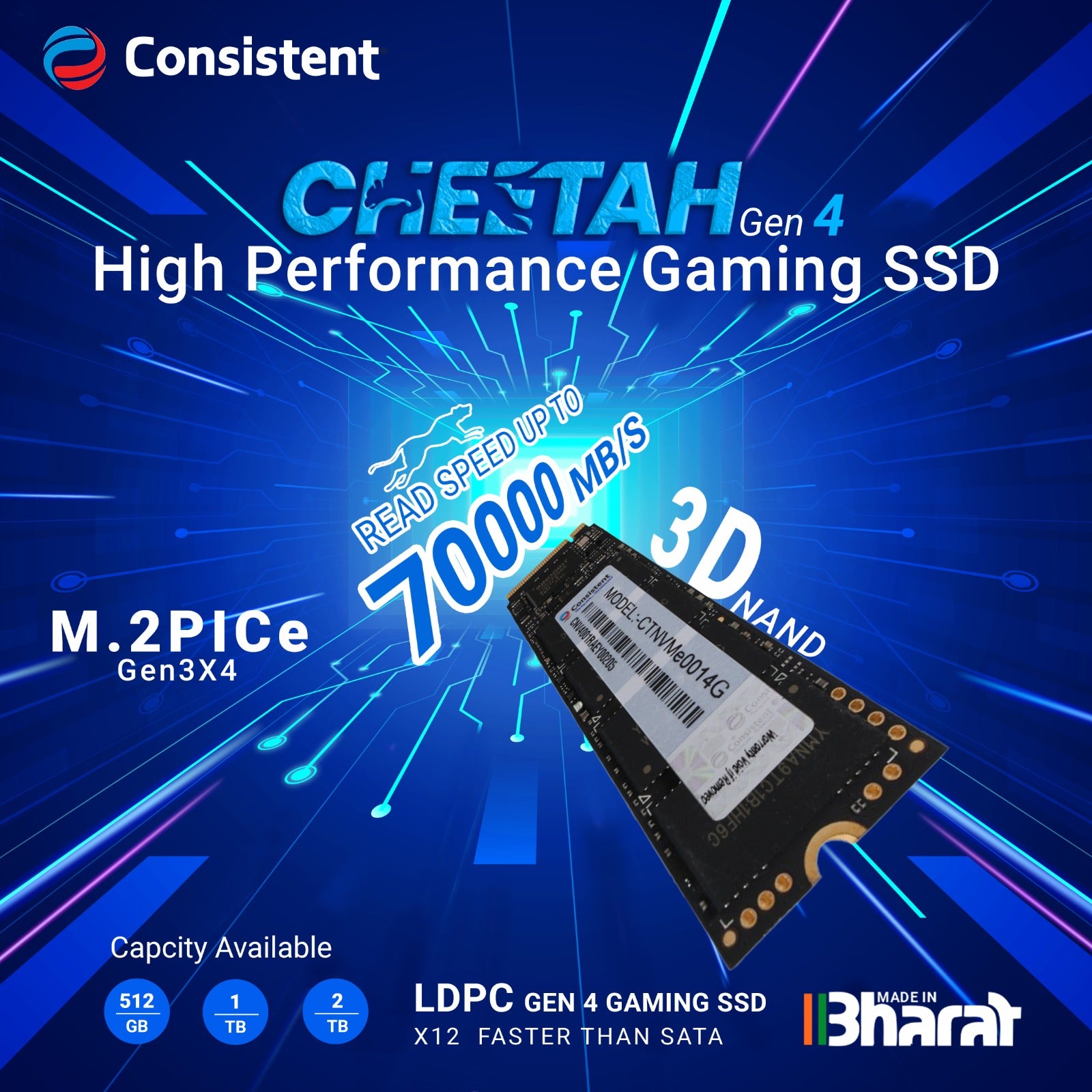 Consistent 1TB SSD Up to 7,000 MB/s PCIe Gen 4.0 NVMe (2280) Internal – Consistent Store