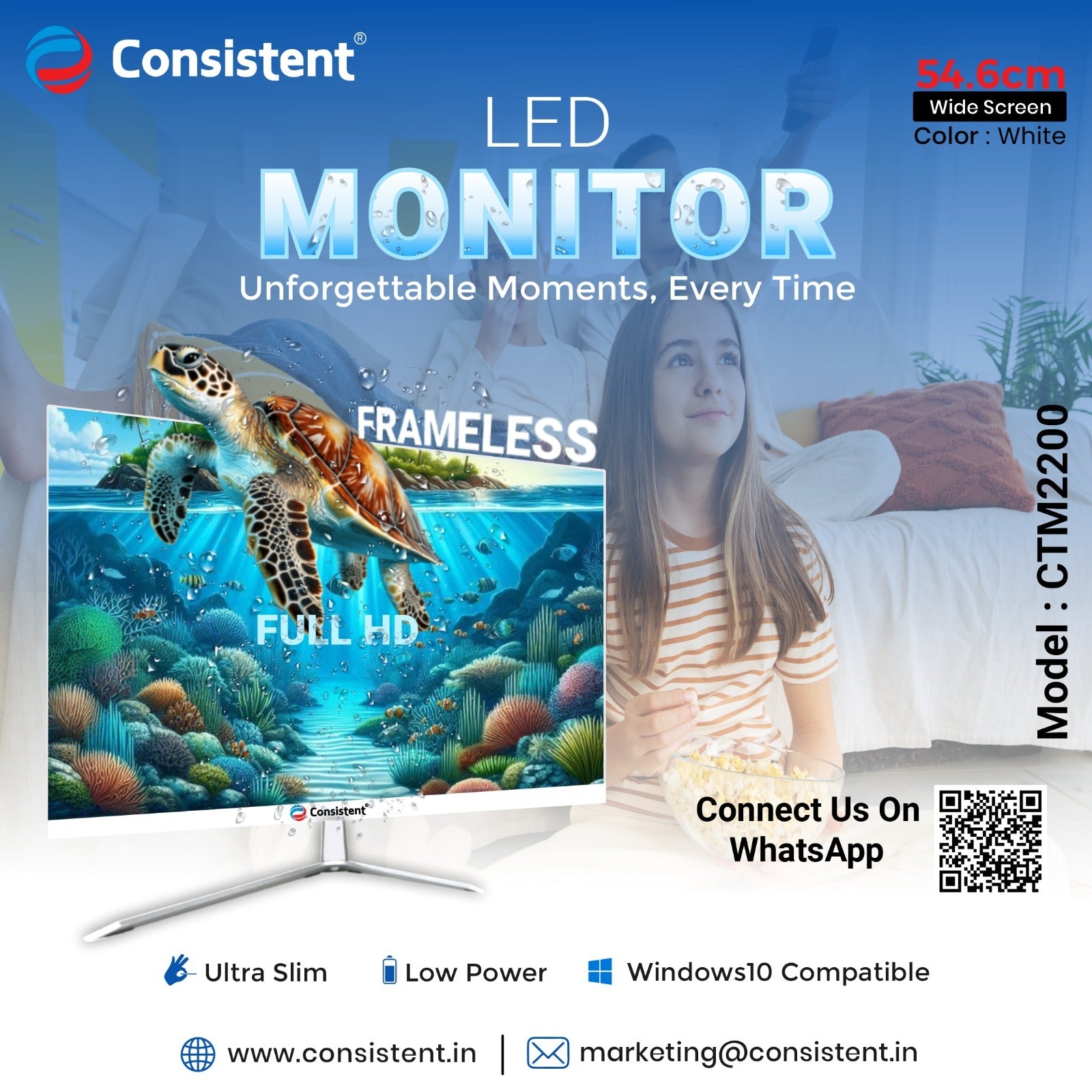 Consistent LED Monitor 21.5" inch (54.6 cm) (2200) Wide Display 1920 x – Consistent Store