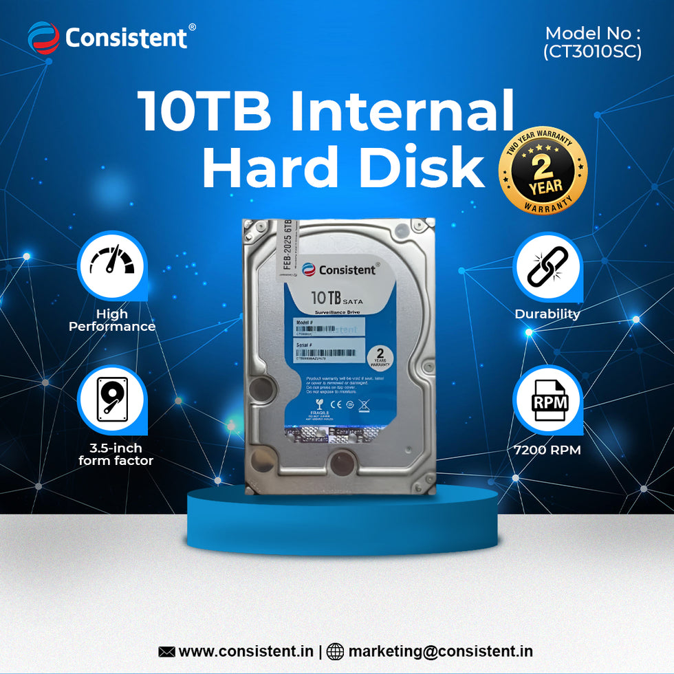 Consistent 10TB SATA Internal Hard Drive, 3.5 Inch, High Performance D ...