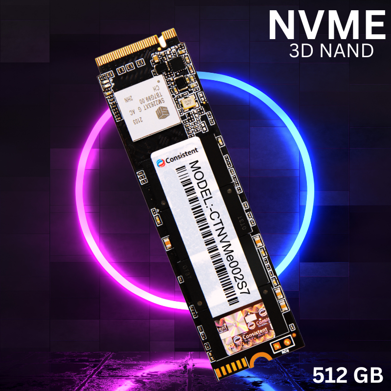 Consistent 512 GB NVMe PCIe M.2 SSD 2280, 3D NAND with SLC Cache, Up t ...