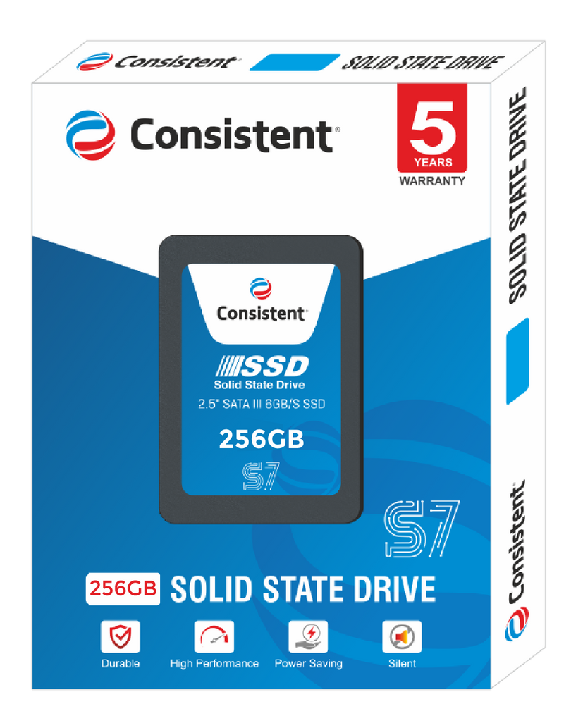 Consistent 2.5" 256GB SSD with SATA III Interface, 6Gb/s Read/Write Sp ...
