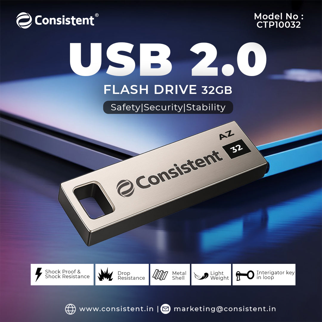 Consistent Pen Drive 32GB 2.0 (Grey) 5 year Warranty. – Consistent Store