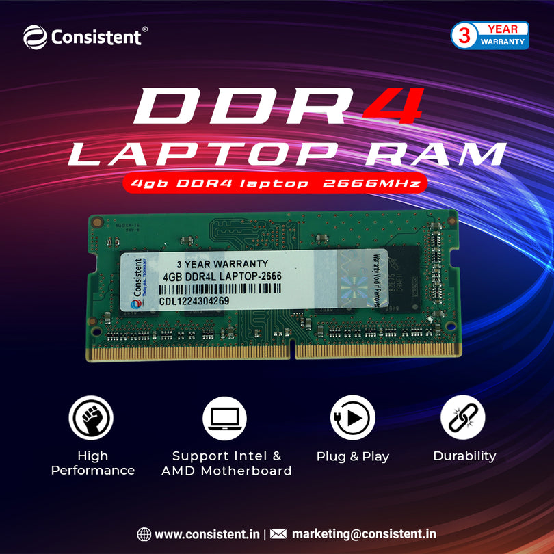 Consistent 4GB DDR4 Laptop RAM,2666MHz reduce power consumption by up ...