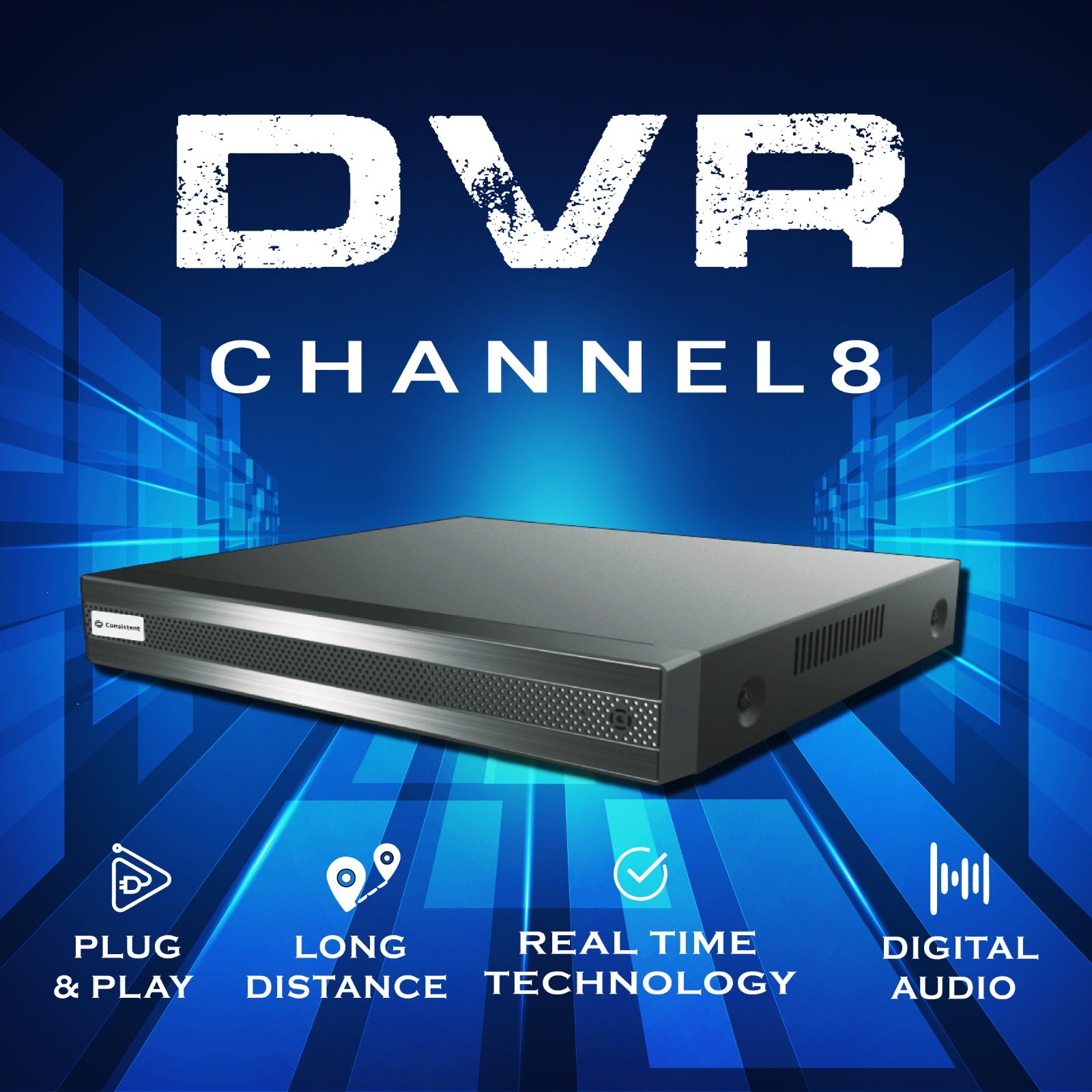 Consistent 8 Channel DVR 1080P High Resolution Output for CCTV Cameras ...