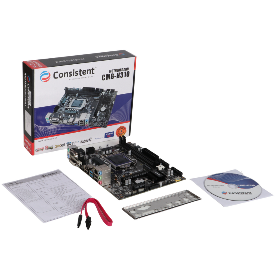 Consistent H-310 Motherboard 8th, 9th Gen i3, i5, i7, DDR4 Slots for R ...