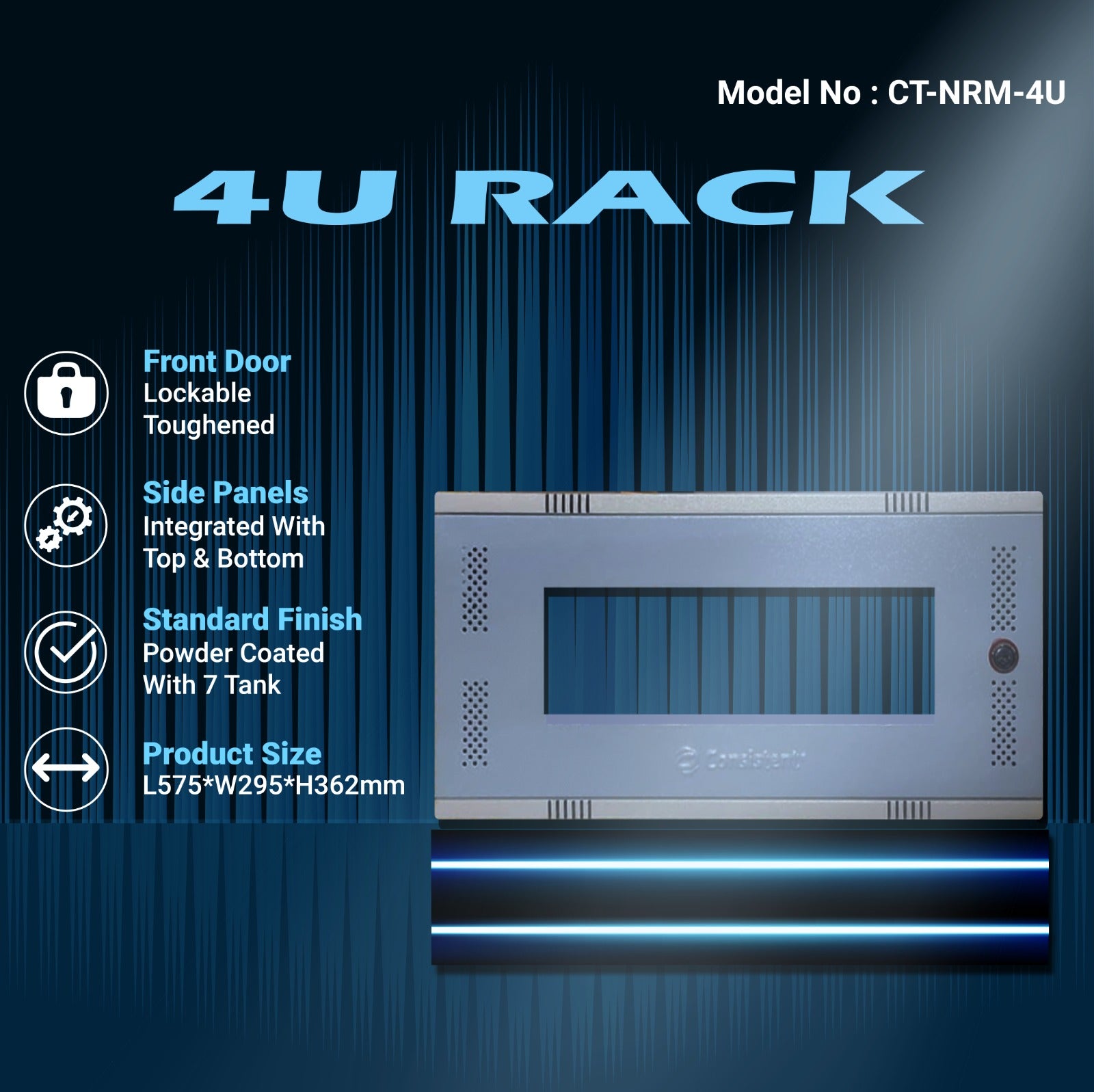 Consistent Wall Mount DVR 4U Rack for DVRs/NVRs/Switches Metal Body 4U ...